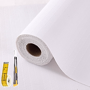 Shelf Liners for Kitchen Cabinets 12in x 20FT Non Adhesive Drawer Liner Pure White Thickened Shelf Liner Strong Non-Slip Easy to Clean for Tool Box Refrigerator with Knife and Tape Measure