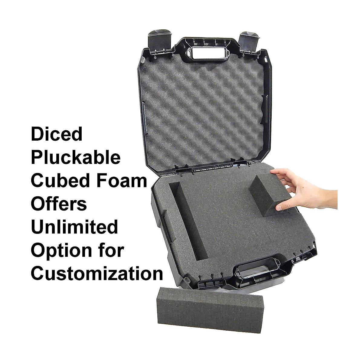 CASEMATIX Hard Shell Projector Travel Case with Customizable Interior Compatible with BenQ MX707 Projectors, MH535FHD, MW535A, HT1070A, MS524AE and More - Includes Case Only