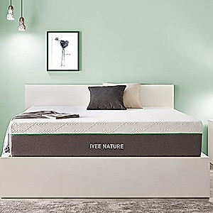 IYEE NATURE King Size Mattress, 10 Inch Cooling-Gel Memory Foam Mattress Bed in a Box, 80”*76”*10”, CertiPUR-US Certified, Medium Firm, Grey - King