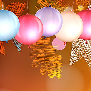 60 Pcs Light up Punch Balloons with Multicolor LED Light, Glow in The Dark Party Favors Light up Punching Balloons with Rubber Band Handle for Halloween Wedding Birthday Spring Party Supplies