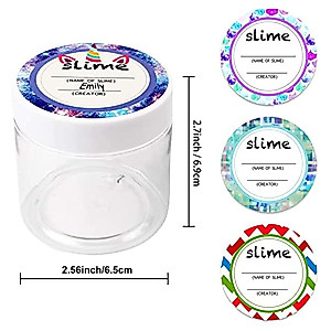 SGHUO 18 Pack 6oz Empty Slime Containers with Water-Tight Lids, Plastic Slime Jars with Stickers for Slime Making, Beauty Products