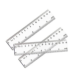 Chris.W 20 Pack Clear Plastic Ruler 6 Inch Straight Ruler Flexible Ruler with Inches and Metric for School Classroom, Home, or Office (Clear)