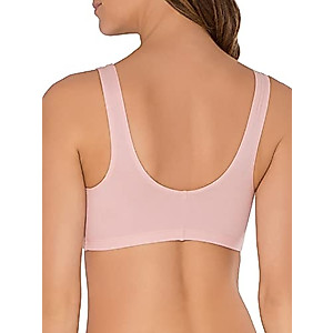 Fruit of the Loom Women's Front Close Builtup Sports Bra, White/Blushing Rose 2-Pack, 44