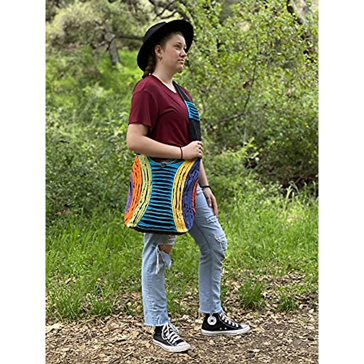 Chronic Color Razor Cut Bohemian Crossbody Hippie Bag Boho Purse