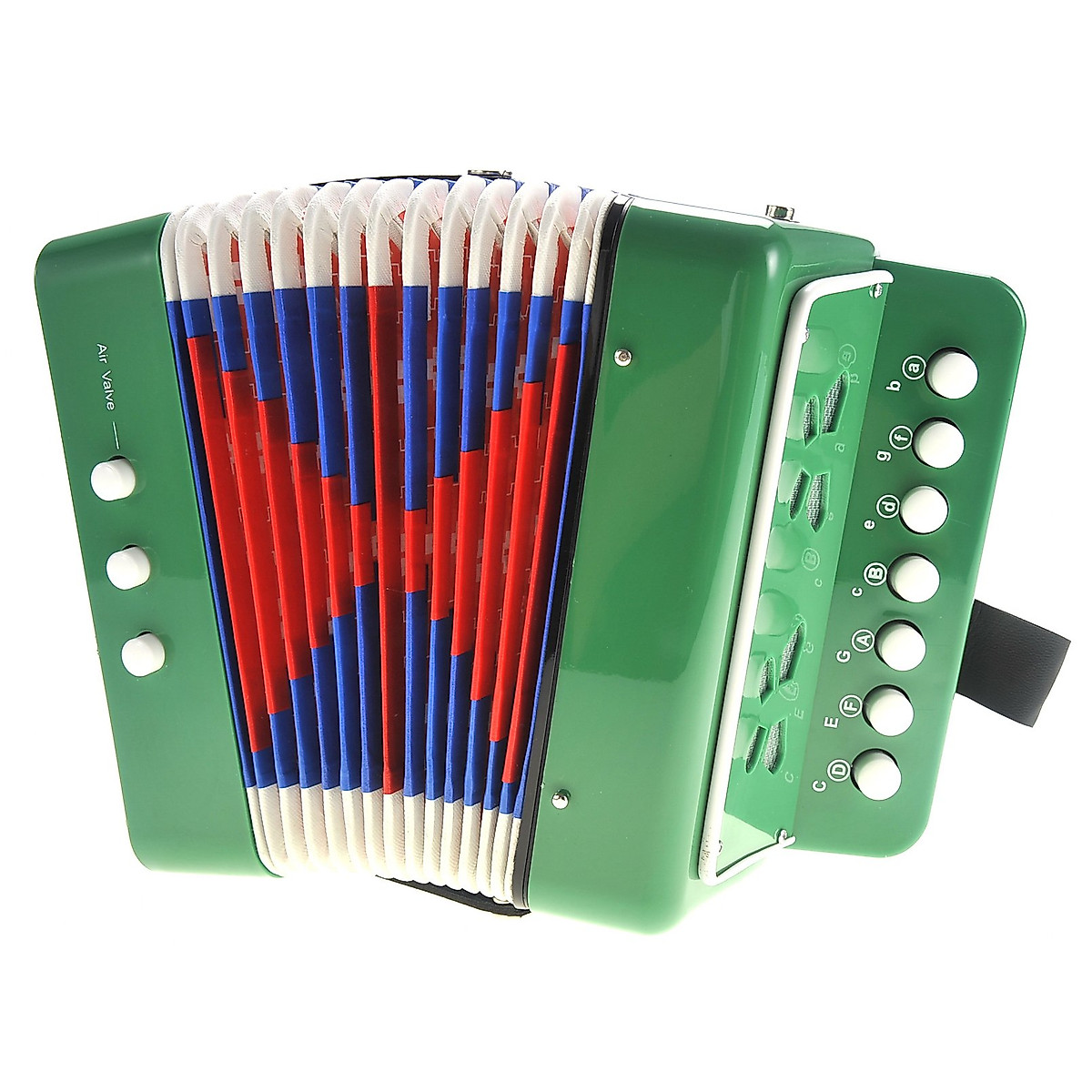 PowerTRC Kids Accordion, Musical Instruments for Kids Ages 9-12, Beginner Toddlers Children Mini Toy Accordian 10 Keys Button Control Light Weight (Green)