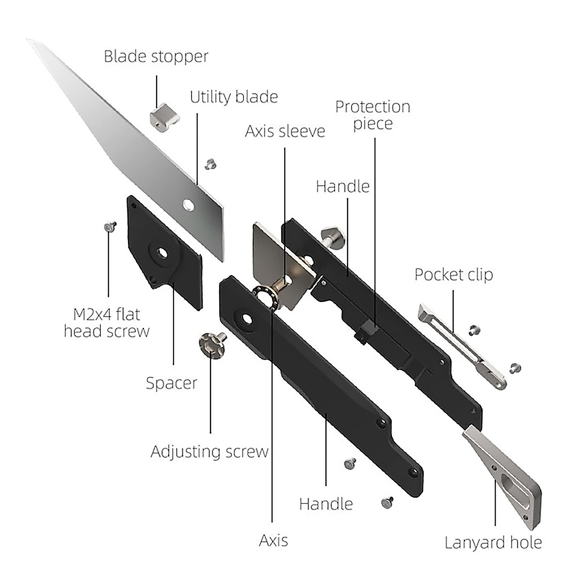 TITANER Raven Titanium EDC Folding Pocket Knife,Box Cutter Suitable for Art Work,Outdoor,Hunting,Household Tools (Black)