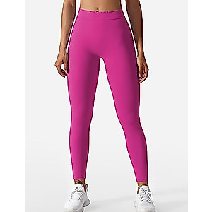 YEOREO Gym Leggings for Women V Back Workout Leggings Scrunch Butt Lifting Leggings for Women High Waist Booty Yoga Pants Daze Womens Leggings Pink Small