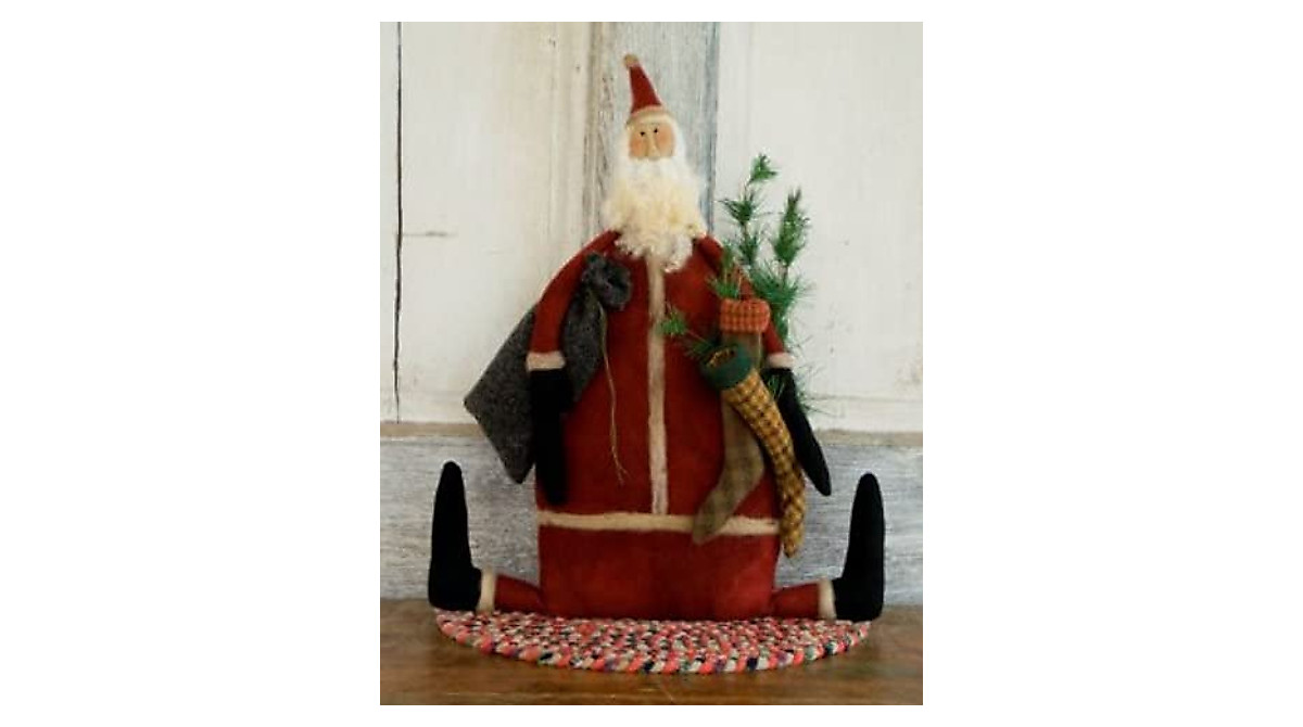 Santa Wool Applique Doll Pattern for Festive DIY Crafts