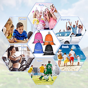 4 Pcs Summer Reflective Large Mesh Drawstring Bag with Zipper Pocket Net Quick Drying Swimming Bag Beach Soccer Mesh Backpack Foldable Swim Gear Bag for Adults Teens Sports Gym Equipment, 4 Colors