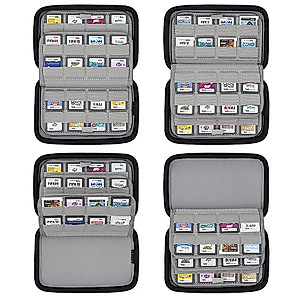 sisma 64 Games Case for Nintendo 3DS DS Game Cards (Black) + Nintendo Gameboy Games Organizer (Grey)