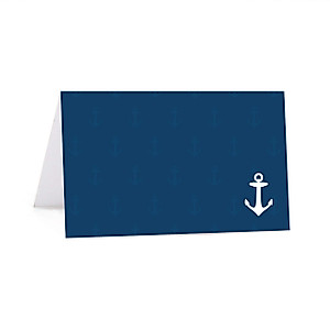 Andaz Press Nautical Ocean Adventure Wedding, Printable Small Table Tent Place Cards, 20-Pack Nautical Name Cards Nautical Place Cards Seat Placement Cards Blank Place Cards for Table Settings