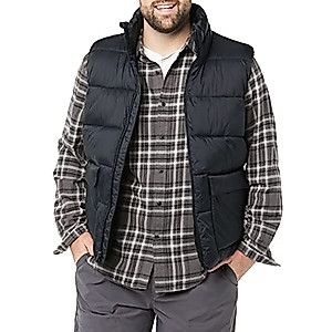 Amazon Essentials Men's Water-Resistant Sherpa-Lined Puffer Vest, Black, XX-Large