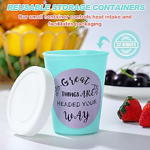 FoldTier 12 Sets 8oz Mini Ice Cream Containers with Silicone Lids Homemade Ice Cream Portion Control Containers and Weight Loss Motivation Single Serving Mini Freezer Cups for Homemade