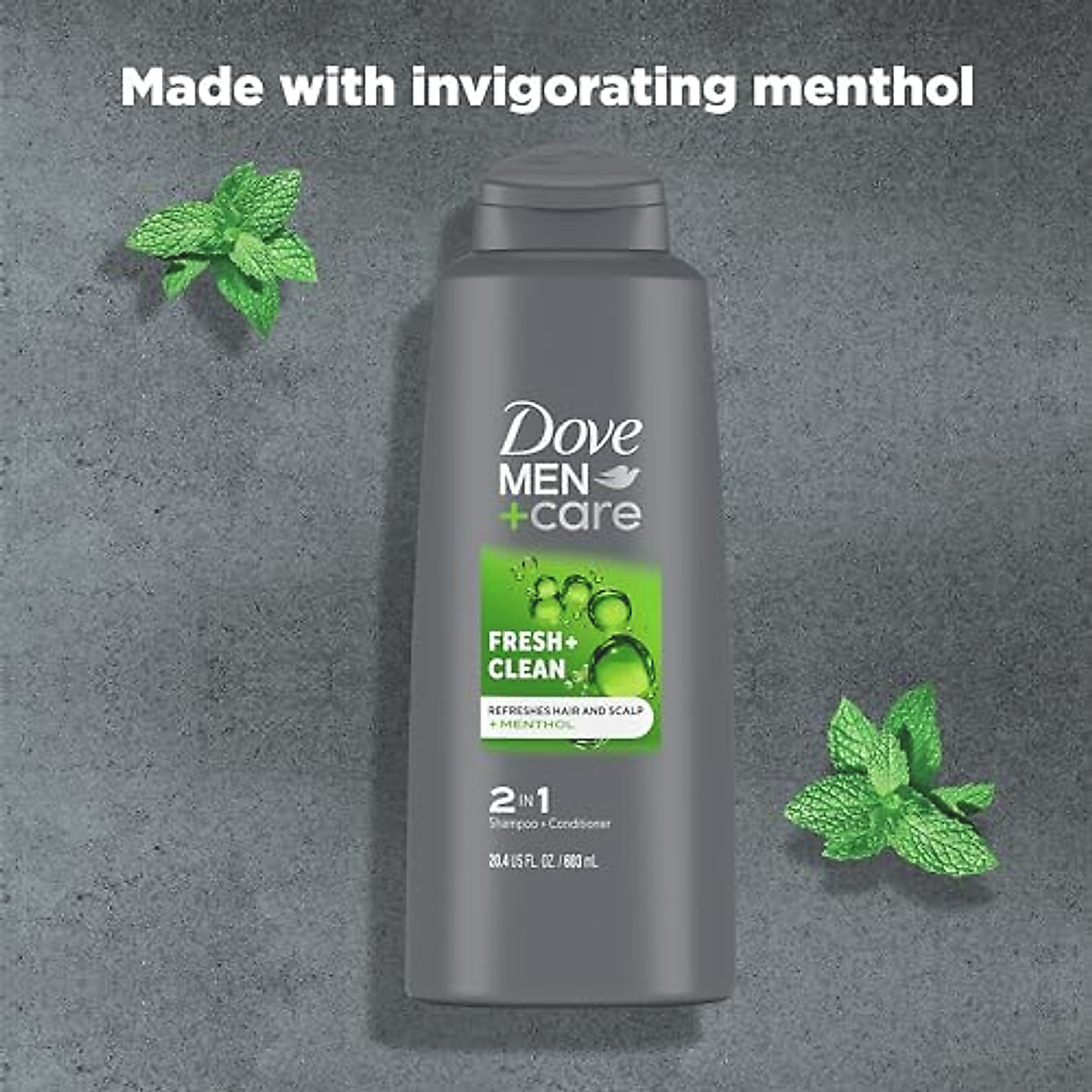 DOVE MEN + CARE Fortifying 2-in-1 Shampoo and Conditioner Fresh and Clean with Caffeine For Everyday Care Helps Strengthen and Nourish Hair 20.4 oz