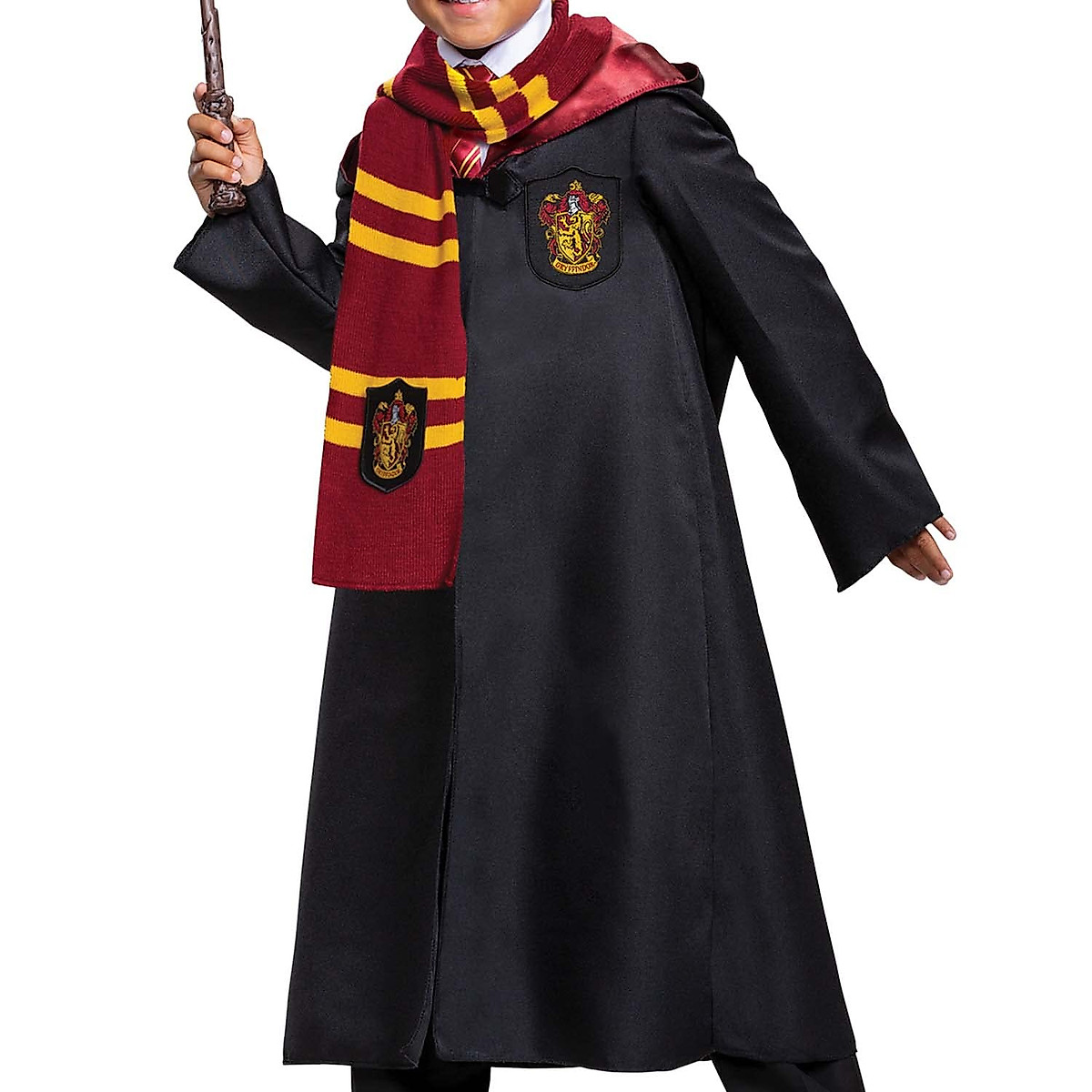 Harry Potter Dress Up Set for Kids, Official Wizarding World Costume Kit with Robe, Scarf, Tie and Wand, Kids Size Small (4-6)