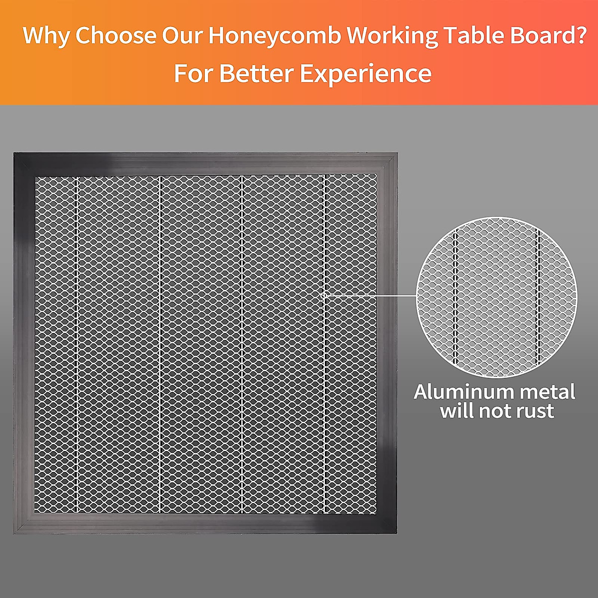 Honeycomb Laser Bed 400x400x22mm, Laser Honeycomb Bed for Laser Engraver and Cutter Machine, CO2 Engraver Cutting Machine, Laser Engraver Accessories, Smooth Edge, Aluminum(15.7x15.7x0.86in)