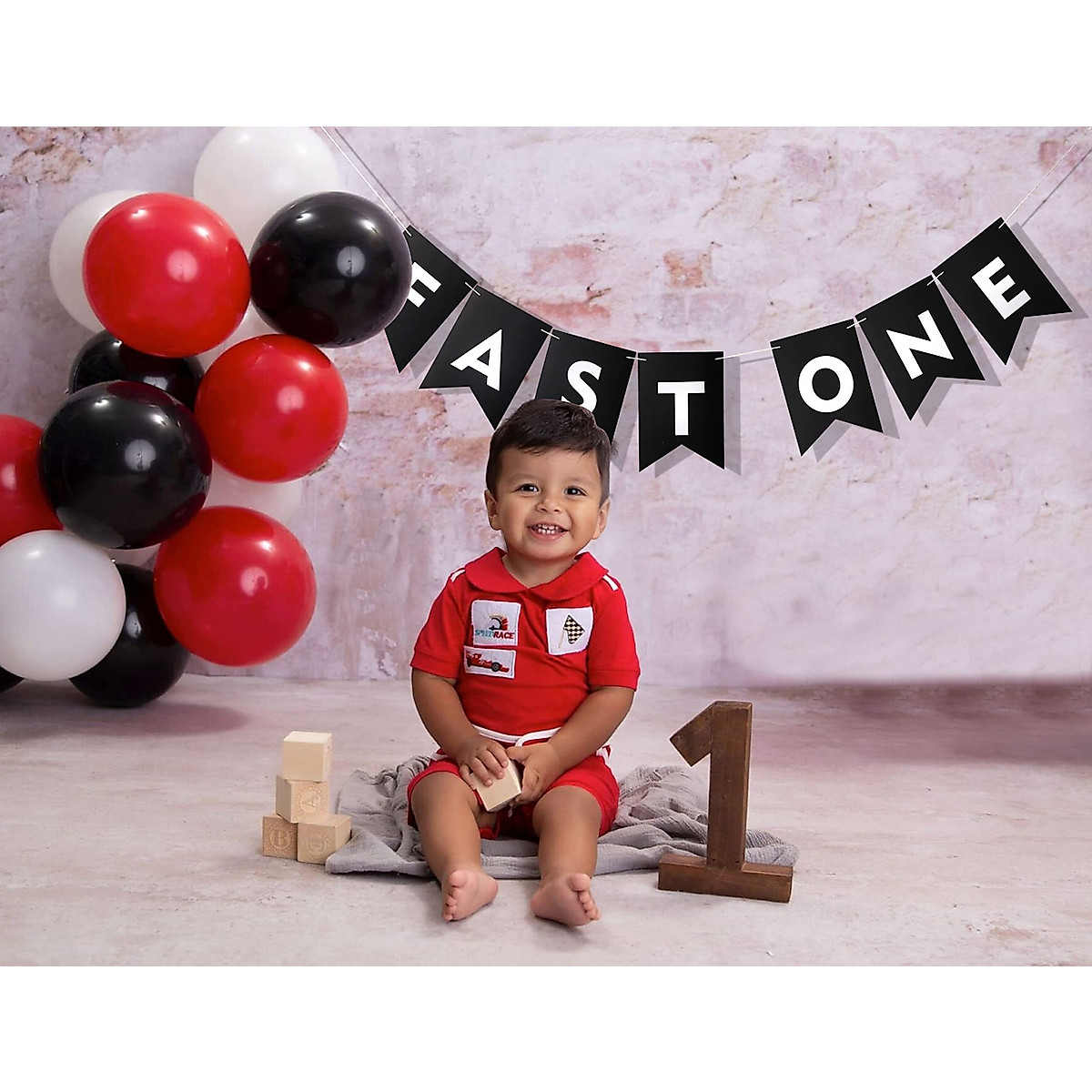 Fast One Banner - Fast One Car Birthday Party, Fast One Flag Banner, First Birthday Party, Vroom Car Party, Fast One Party Decoration