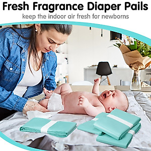 Yeaqee 12 Pack Diaper Pail Refills Bags Compatible with Dekor Plus Adult Diaper Pail Liner Baby Scented Diaper Pail Bags Hold up to 7200 Diapers