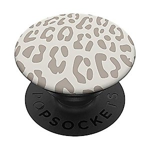 Leopard print cream cheetah design for women boys girl white PopSockets Swappable PopGrip