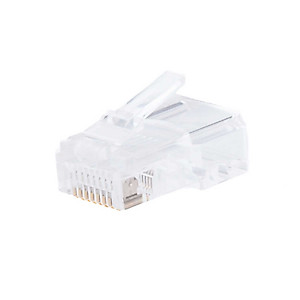Cat5e RJ45 Modular Plugs, 8P8C UTP Ethernet Crimp Connectors, Solid or Stranded Cable Ends, Gold-Plated Contacts (200 Pack)