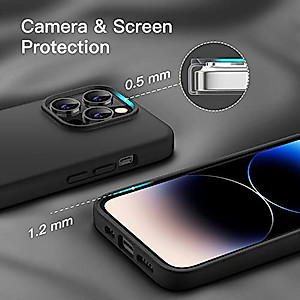 JETech Silicone Case for iPhone 14 Pro 6.1-Inch (NOT for iPhone 14 Pro Max 6.7-Inch), Silky-Soft Touch Full-Body Protective Phone Case, Shockproof Cover with Microfiber Lining (Black)