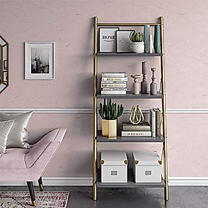 Nova 4 Shelf Ladder Bookcase, Graphite Gray