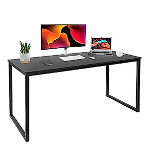 ZenStyle Computer Desk 55" Large Office Desk Computer Table Laptop PC Simple Study Writing Desk for Home Office, Black