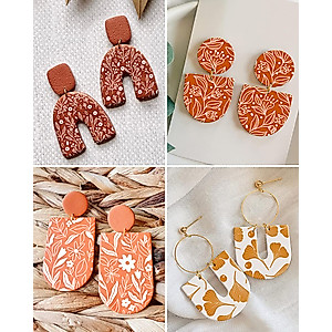 KEOKER Floral Silk Screen Stencils for Polymer Clay, 10 PCS Silk Screen for Jewelry Clay Earrings Decoration, Each 5.5" X 3.5" (10PC)