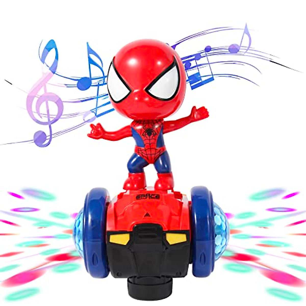 TOYLEMSAN Dancing Spider Robot Toys Interactive Musical Super Héró Car Toy Flashing Lights Intelligent Interactive Educational Robot for Chirldent Day Birthday Gift Boys Girls Age 2 3 4 5 6 7 8 (Red)