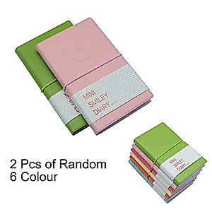 2 Pcs Random Colour Pocket Notebooks, 3x5 Inch Mixed Lined and Blank Paper Mini Order Notebooks With PU Leather Cover (2)
