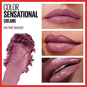 Maybelline Color Sensational Lipstick, Lip Makeup, Cream Finish, Hydrating Lipstick, On The Mauve, Mauve ,1 Count