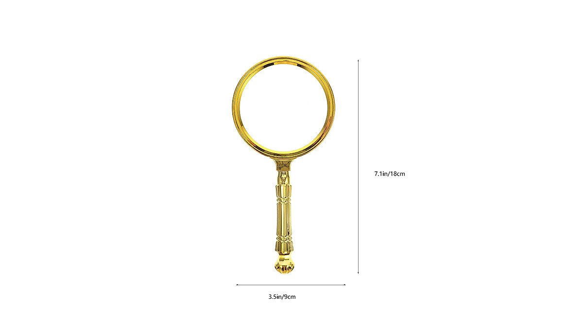 Gold Plated Magnifying Glass - Portable Handheld Magnifier for Reading