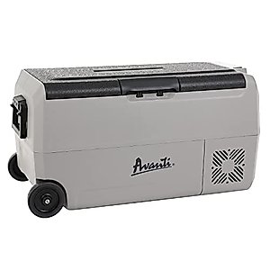 Avanti PDR36L34G Cooler Portable Refrigerator and Freezer with 36 Liter Capacity, Adjustable Zone Separation, Easy-Pull Rolling Design, LED Lights, AC/DC, 36-Liter, Grey