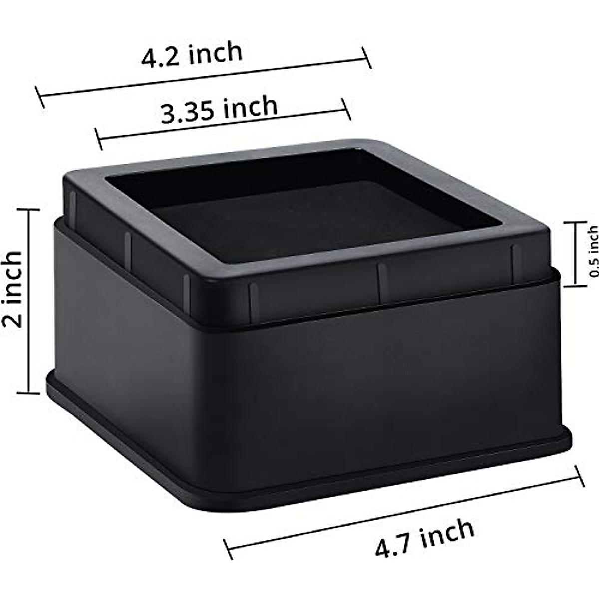 Utopia Bedding Bed Risers 2 Inch - Pack of 8 - Furniture Risers with Anti Slip Foam & Rubber Pad - Stackable Bed Lifts Risers Heavy Duty for Sofa, Bed, Table, Couch & Chair (Black)