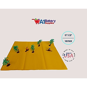 Goldenrod Tissue Paper 15 Inch X 20 Inch - 100 Sheet Pack Premium Tissue Paper By A1 bakery supplies