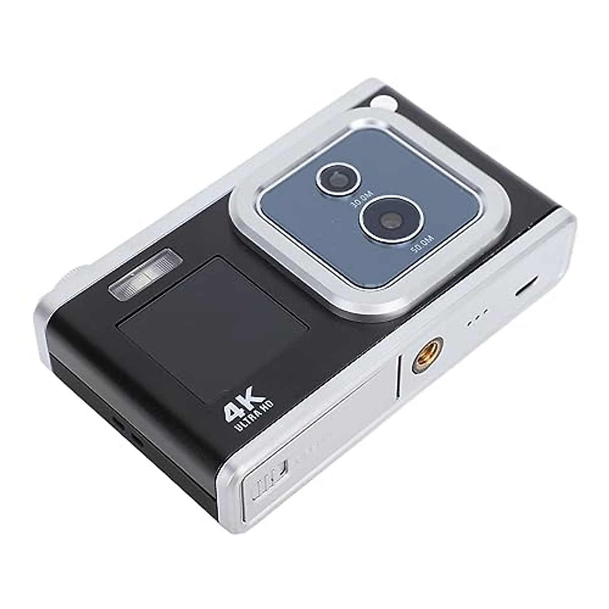 HD 4K Digital Camera, Autofocus Compact Digital Camera Dual Lens Dual Screen for Photography (Black)