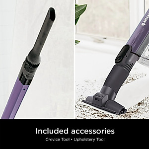 Shark WZ240 Pet Cordless Stick Vacuum Self-Cleaning BrushRoll, PowerFins, Crevice Tool & Upholstery Tool, 40min Runtime, Purple/Grey (Renewed)