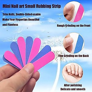 Transun Moo Mini Nail Files Bulk, 100 Pack 2 Inches Disposable Double Sided Emery Boards Manicure Pedicure Tools(1002)