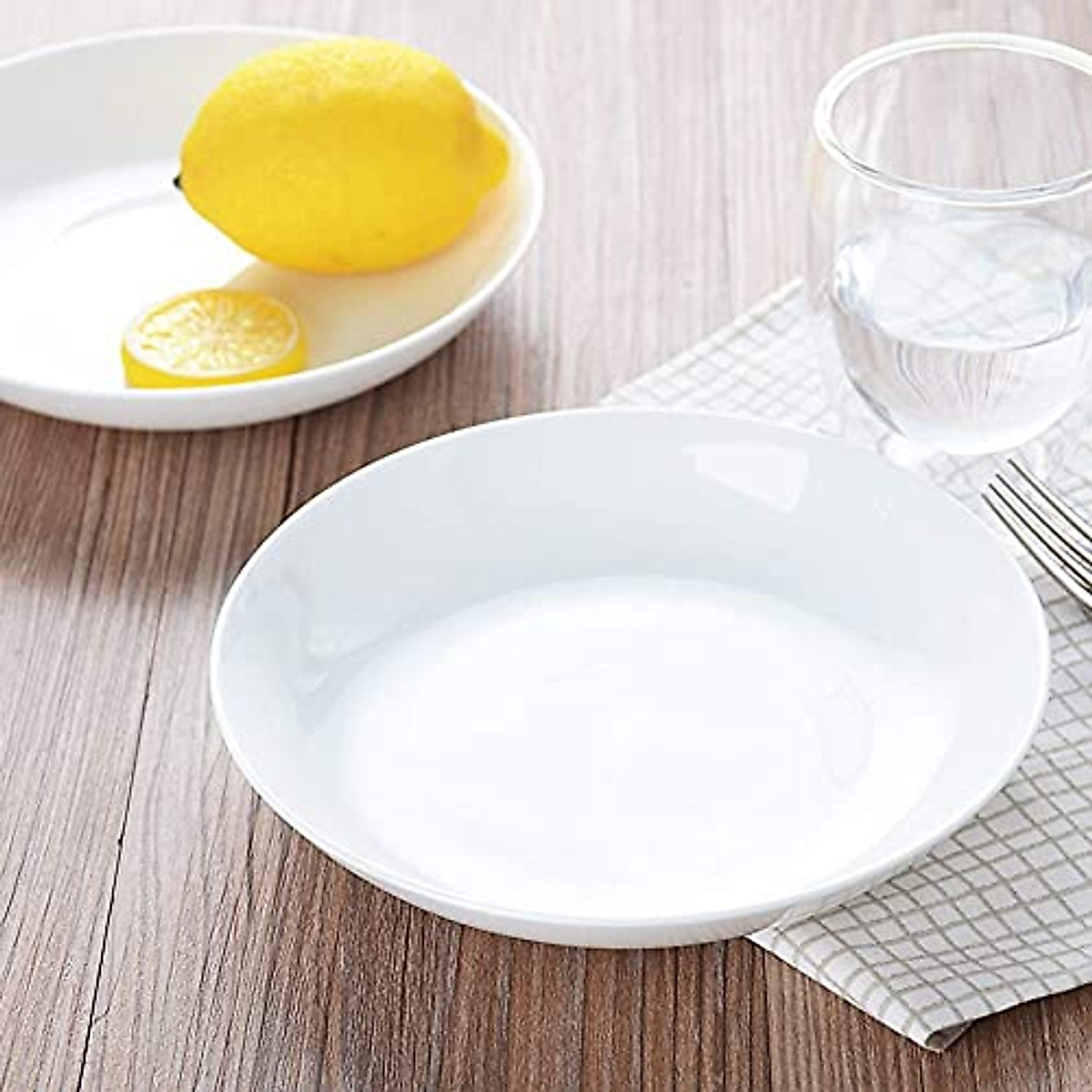 GagalU Fine Dinnerware Set,10 Piece Dinnerware Set, White Ceramics Dinner Set, 4.5 Inch Dinners Plates, 8 Inch Cereal Bowls Set, Service for 6