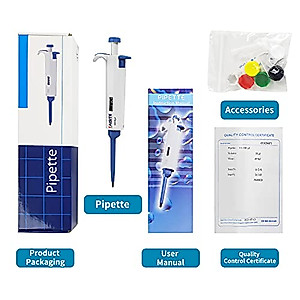 TAISITESMART Micropipette 100ul-1000ul Single Channel Pipettor Adjustable Micro Pipette for Laboratory School High Accurate Lab Pipette