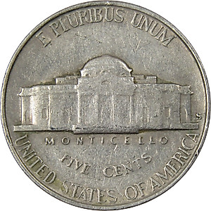 1951 S Jefferson Nickel 5 Cent Piece AG About Good 5c US Coin Collectible