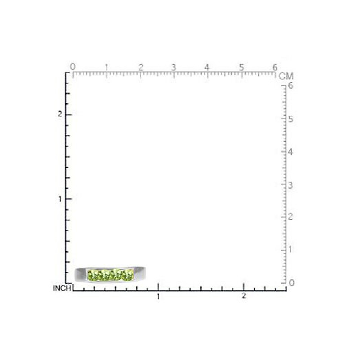 Silvershake Natural Peridot White Gold Plated 925 Sterling Silver Journey Stack Stackable Ring Size 7