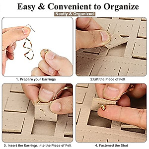 Resovo Hanging Earrings Organizer, Earring Holder & 20 Hooks, Holds Up To 300 Pairs, Compact Design, Soft Material, Earring Hanger Earring Display Hanging Organizer for Women Girls -1 Pack