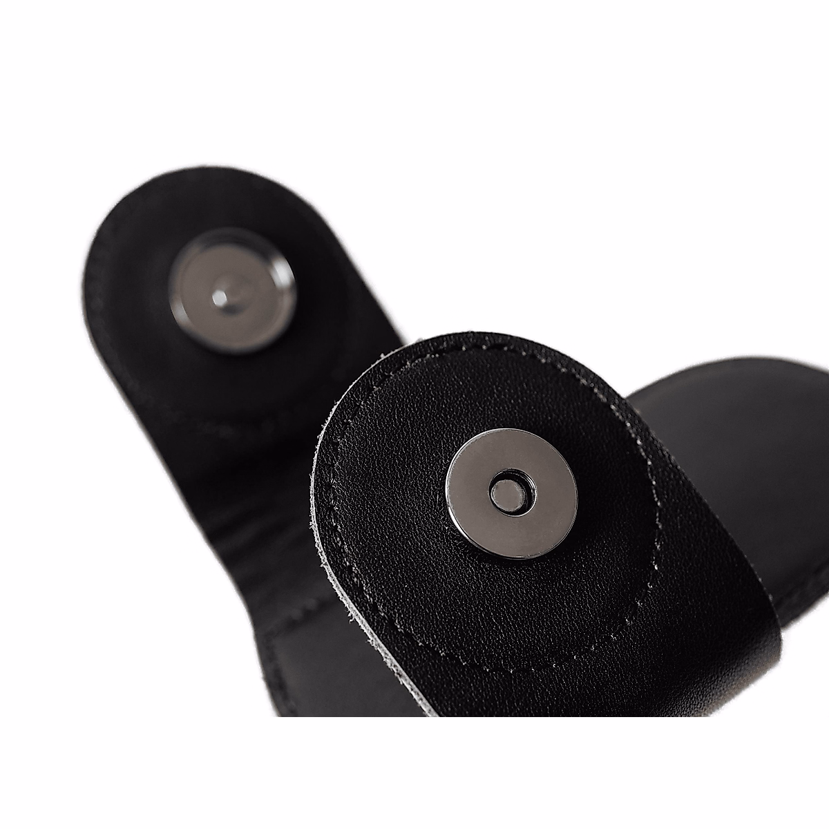 Wenses Magnetic Stethoscope Holder Hip Clip Black Genuine Leather Gift Set, Includes Writing Pen