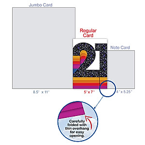 NobleWorks - 21st Happy Birthday Card Milestone - Fun Bday Celebration Notecard with Envelope, 21 Year Old Congrats (Not Foil, Sparkled, or 3D) - Bold Milestones 21 C6110PMBG