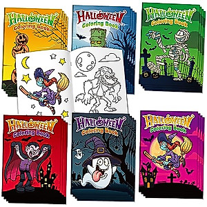 D-FantiX 24 Pack Halloween Coloring Books for Kids, Halloween Party Favor for Kid, Halloween Trick or Treat Goodie Bag Stuffer Fillers Gift for Girls and Boys, Activity Decorations Supplies