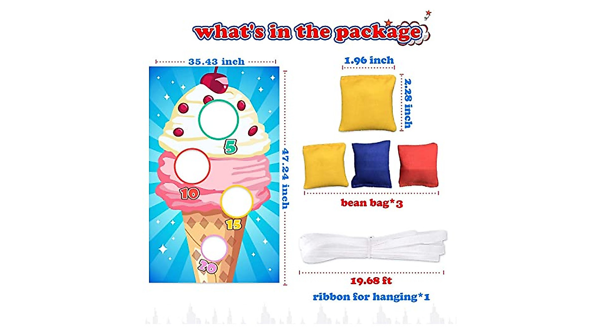 Ice Cream Toss Game Banner for Parties & Photo Booths | Fun & Reusable