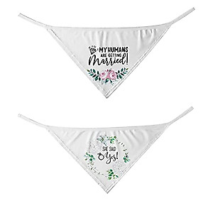 Engagement Gifts, YUDANSI Engagement Dog Bandanas 2 Pack, Wedding Pet Scarf, My Humans are Getting Married Gift to Dog Lover, Engagement Props for Dog Dress up, Small Medium Large Breed Sized Dog