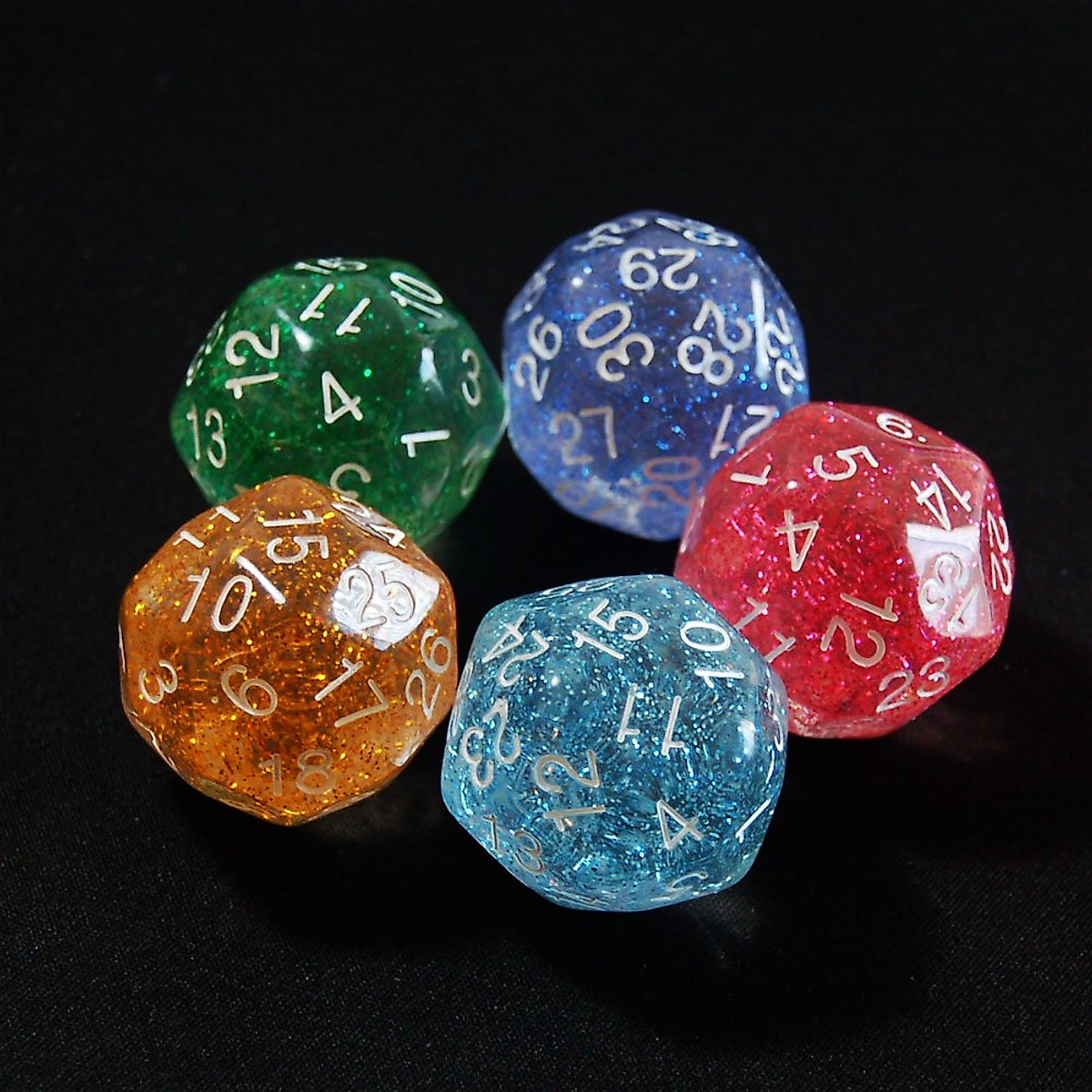 Triantakohedron 33mm D30 30-Sided Glittered Color Jumbo RPG Gaming Dice, Limited Edition Series (Glitter Pink)