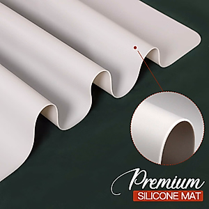 LEOBRO 23.4”x 15.6” Large Silicone Mat for Crafts, Play Dough Mat, Thick Silicone Sheet for Resin Molds, Clay, Paint, Light Gray